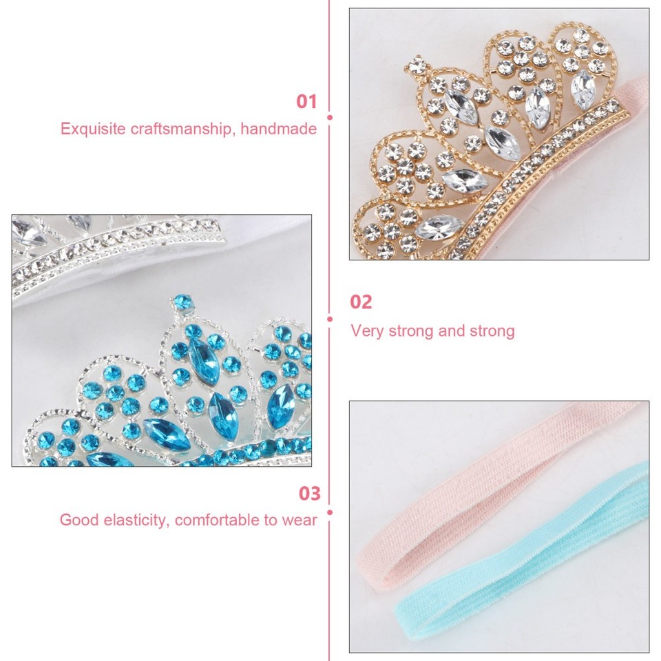 4pcs Baby Crown Headband Children Hair Crown Headdress (Random Color ...