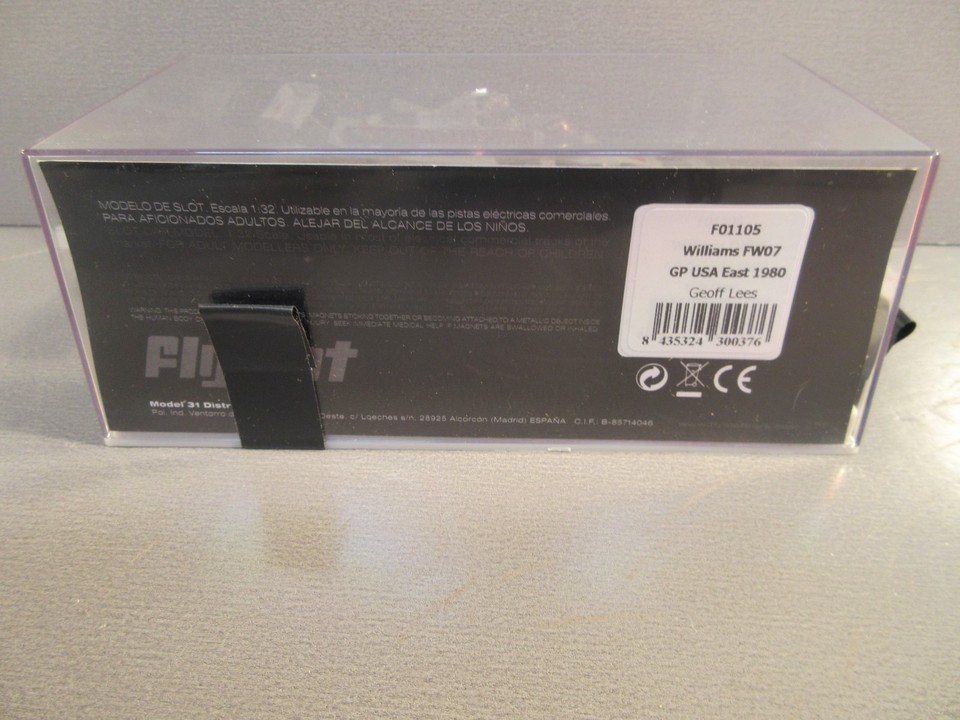 Fly F01105 Williams FW07 F1 1980 USA East Grand Prix Geoff Lees 1/32 ...