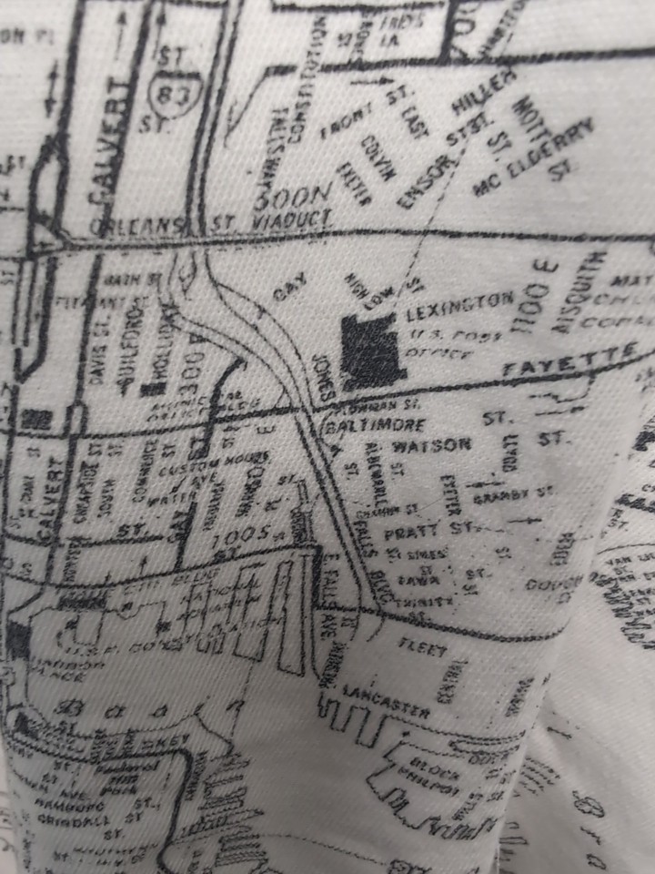 Vintage 90s Baltimore City Map AOP T Shirt Single Stitch BOXY SEE ...