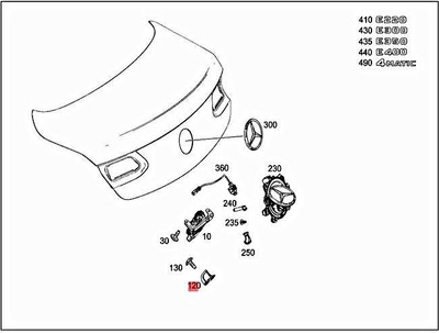 Genuine MERCEDES Cla Cls A197 To rear end center assembly Striker ...