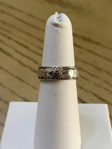 Vintage SD Claddagh Sterling Silver 925 Signed Ring, Heart Hands Crown ...