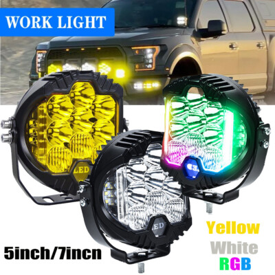 5 / 7 inch Car LED Work Light Pods Spot Flood Combo Offroad SUV Driving ...
