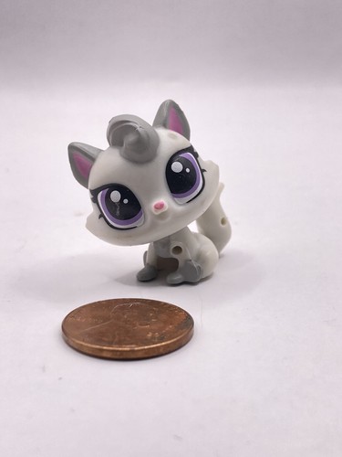 Littlest Pet Shop LPS MINI 268 Kitten Cat Holiday Gray Purple Eyes ...