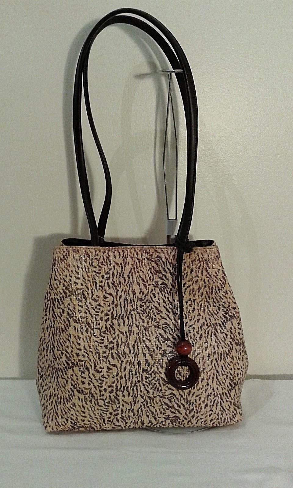 Preston and York Brown Handbag Zebra Design Creme/Purples (T013K) | eBay