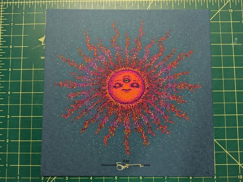 Marq Spusta Mini Signed Ray Sunshine Third Eye Cornhusk Blue Flat Paper ...