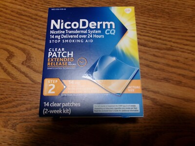 NicoDerm CQ Step 2 Clear Nicotine Patches 14 patches Exp 10/26 ...