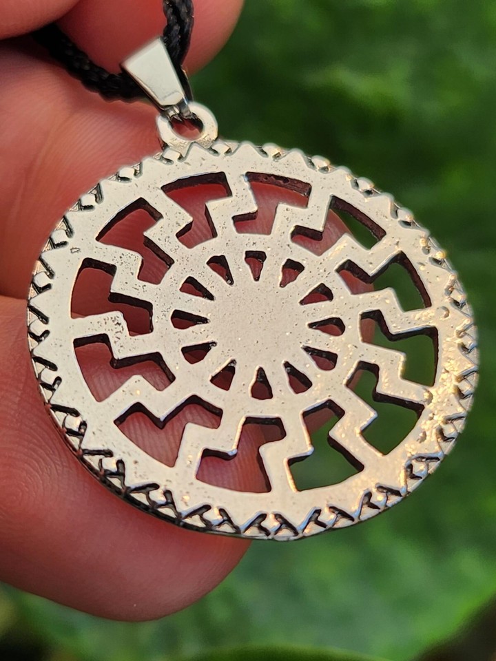 Black Sun Wheel Necklace Slavic Esoteric Occultism Protection Pendant ...