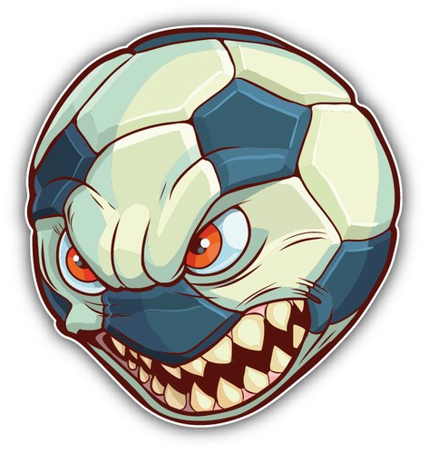 Angry Soccer Ball Face Car Bumper Sticker Decal - ''SIZES'' | eBay