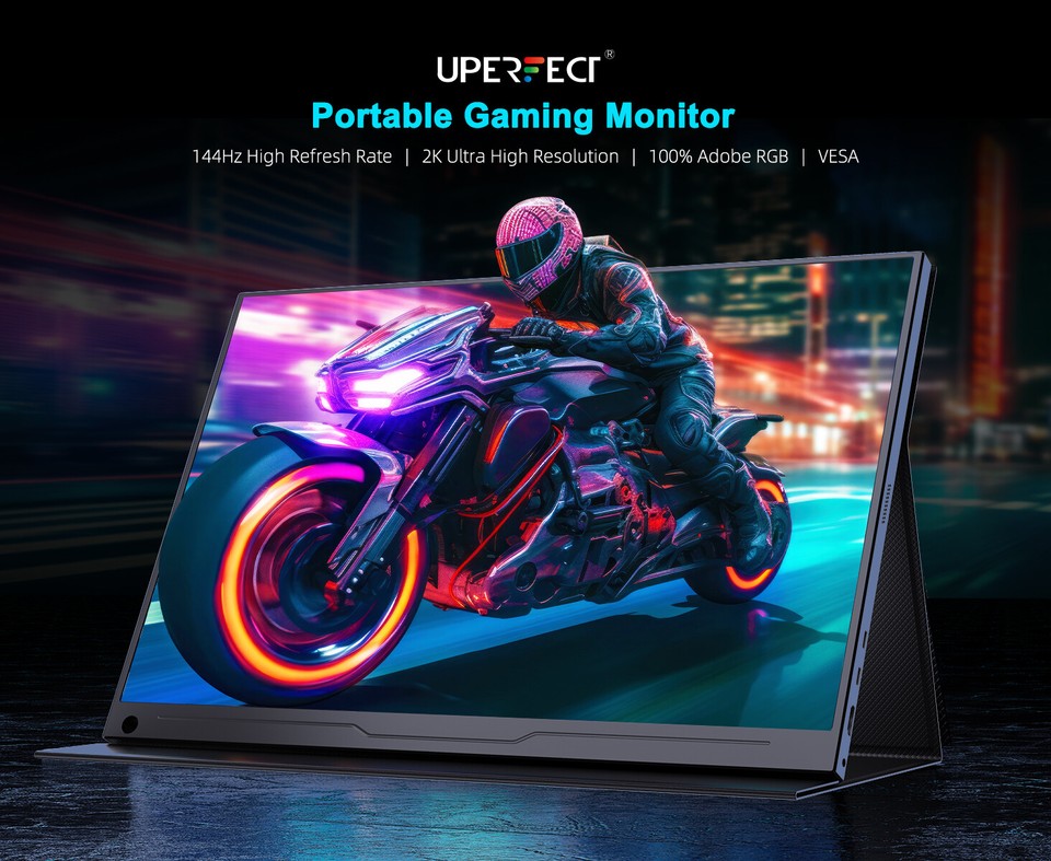 2K Portable Monitor 144Hz Gaming Display 17.3" Larger Monitor HDMI USB ...