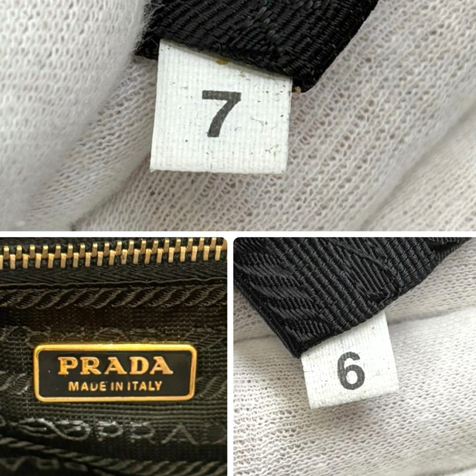 PRADA Vintage Logo Pochette Mini Shoulder Bag Black Gold Nylon Zip ...