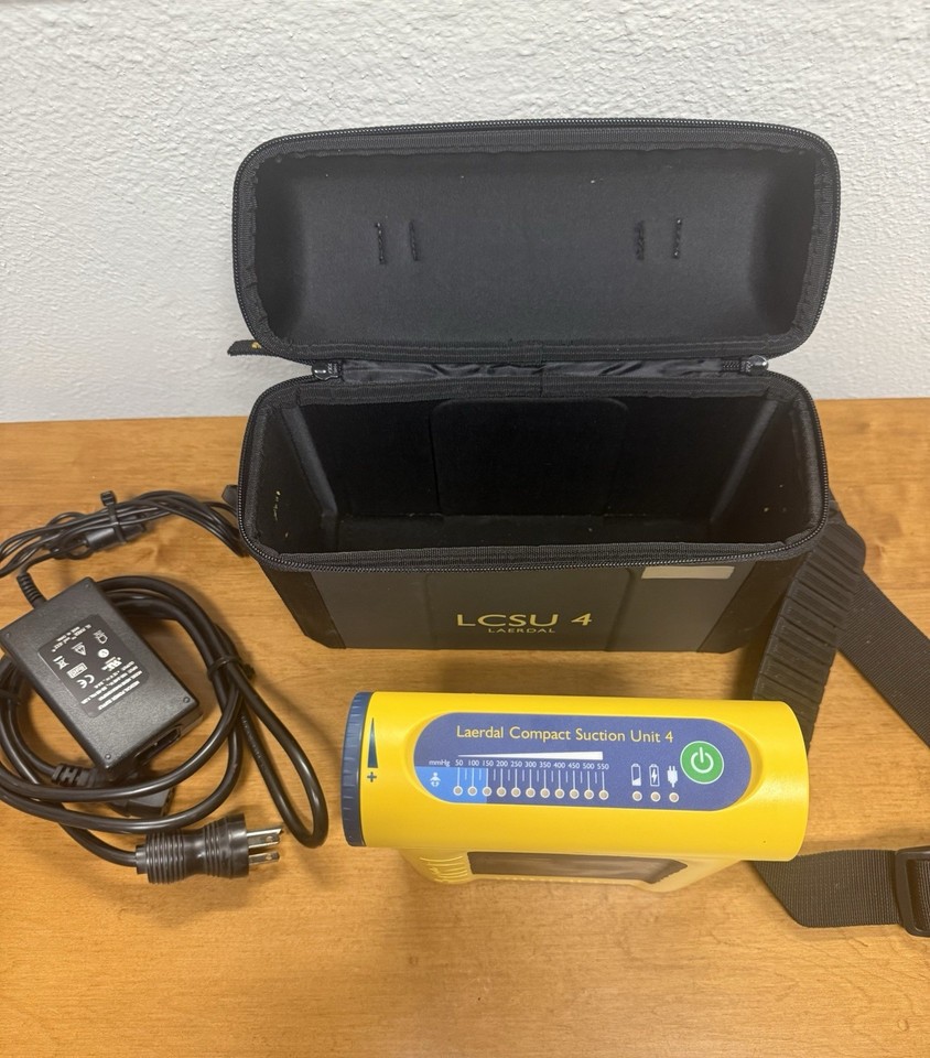 Laerdal Compact Suction Unit 4 LCSU 4 - W Power Adapter & Case- Working ...
