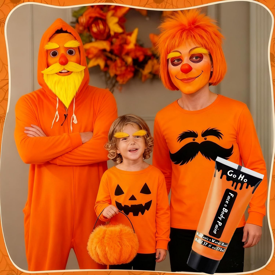 Orange Body Paint Washable(2.37Oz/Pc),Water Based Cream Orange Face ...