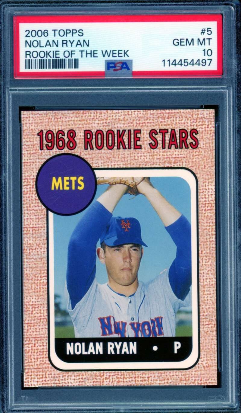Nolan Ryan Card 2006 Topps Rookie Of The Week #5 PSA 10 | eBay
