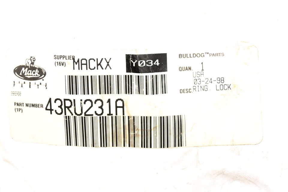 Mack 43RU231A Bolt Lock Ring Kit NOS | eBay