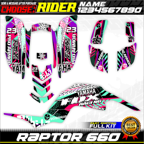 yamaha raptor 660 kit graphics decals stickers atv wrap quad all year ...