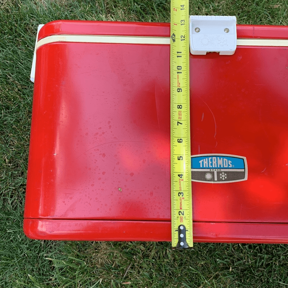Vintage Thermos Metal Cooler Ice Chest Red and white | eBay