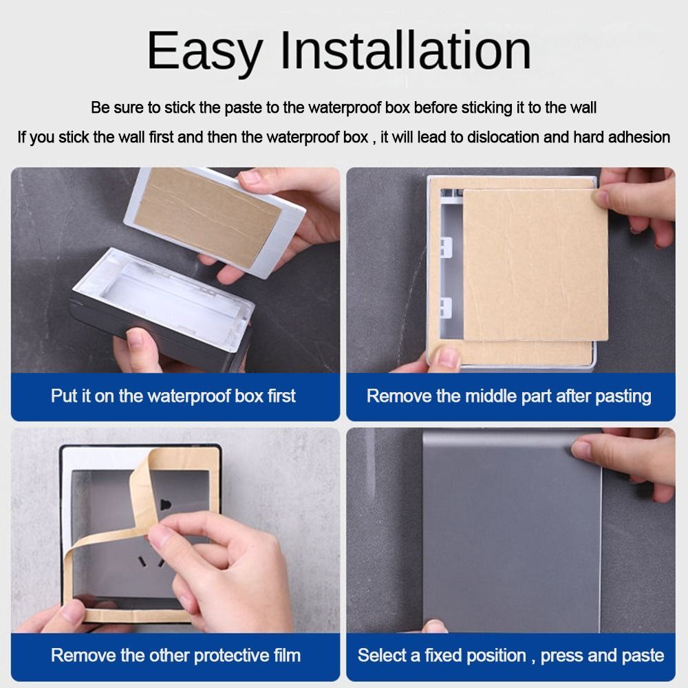 Self-Adhesive Switch Protective Cover Plastic Electric Plug Cover Wall ...