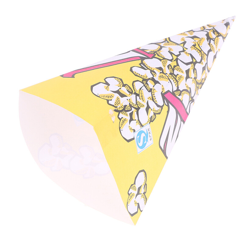 50Pcs Paper Popcorn Bags Triangular Conical Shaped Popcorn Wrapping ...
