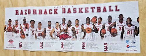 Arkansas Razorbacks SEC Basketball 2013-2014 Team Autographed Schedule ...