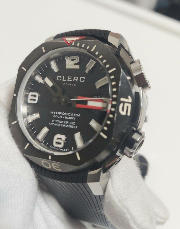 CLERC HYDROSCAPH H1 Chronometer Black Dial 48mm H1-2R.1.5 Men's Watch ...