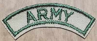 US ARMY Shoulder Arc Tab Rocker Cut COLOR PATCH tan & Green VTG NOS ...