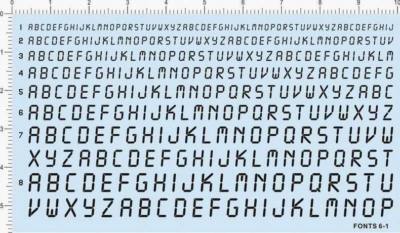 Black Different Scale LED LCD FONTS 6-1 Characters letters Water Slide ...