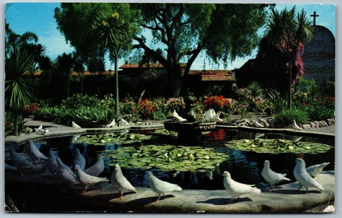 Postcard California CA Mission San Juan Capistrano Fountain & Birds ...