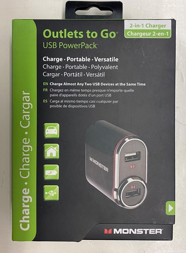 Monster Outlets to Go USB PowerPack2-in-1 Charger (MBL 1250 WCCHGR-2 ...