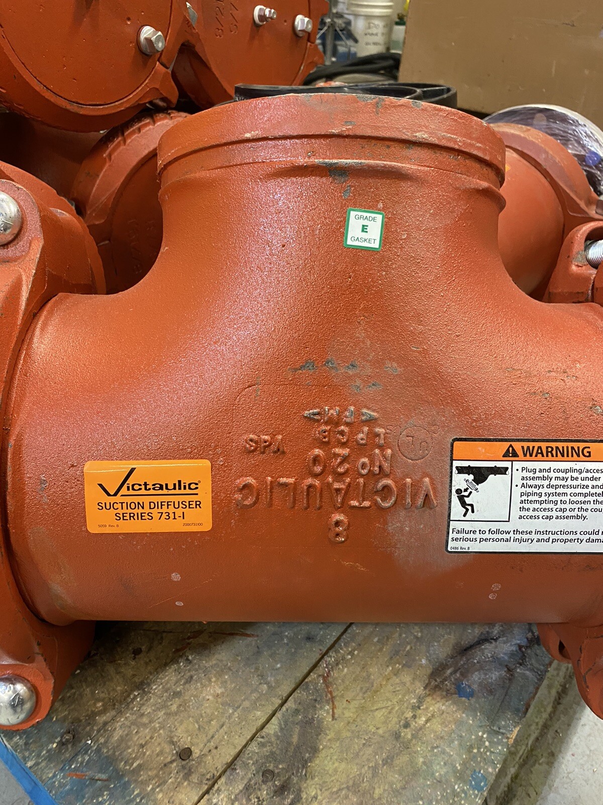 8" x 6" Victaulic 731-I Suction Diffuser Grooved Ends New (1) Total ...