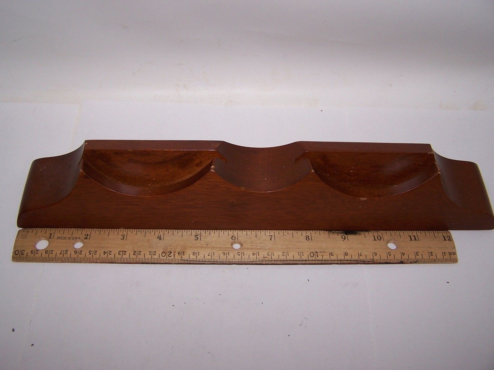 TEAK INSTRUMENT STAND FOR TWO (2) 5" INSTRUMENTS, BAROMETER , CLOCK ETC ...