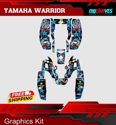 Yamaha Warrior 350 full graphics kit stickers Warrior decal atv Red | eBay