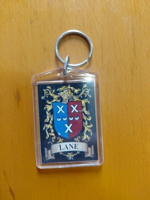 Lane Family Crest Heraldry Name Origin History Key Chain With Written ...