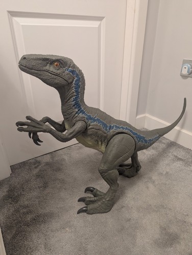 MATTEL Jurassic World Super Colossal Blue Raptor Dinosaur Toy | eBay UK