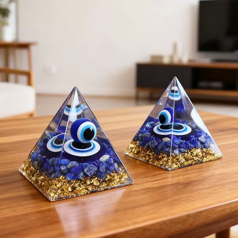 Devil's Eye Amethyst Crystal Ball Orgonite Pyramid 50mm 1pc | eBay ...