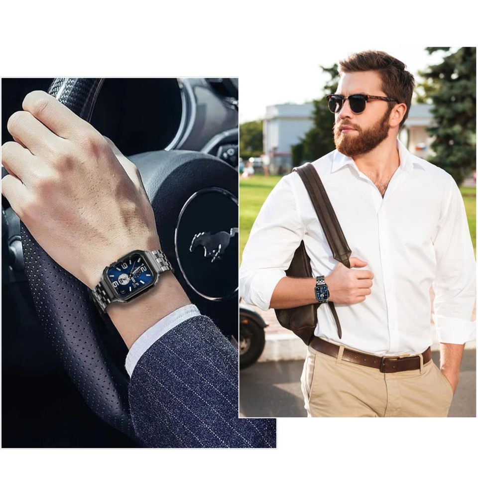 Stainless Steel Strap+Case For Apple Watch Band 49 44 41 mm iwatch ...