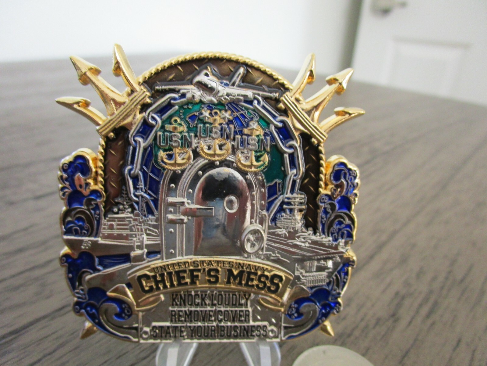 Navy Chief Chiefs Mess Goat Locker Knock Loudly CPO USN Challenge Coin ...