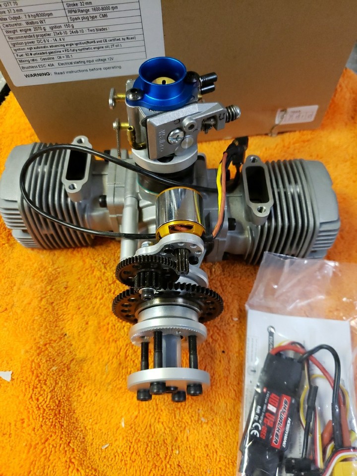 NGH Engine - NGH GTT70 Gas RC Motor - 70cc 2 STROKE GAS W/auto Start ...