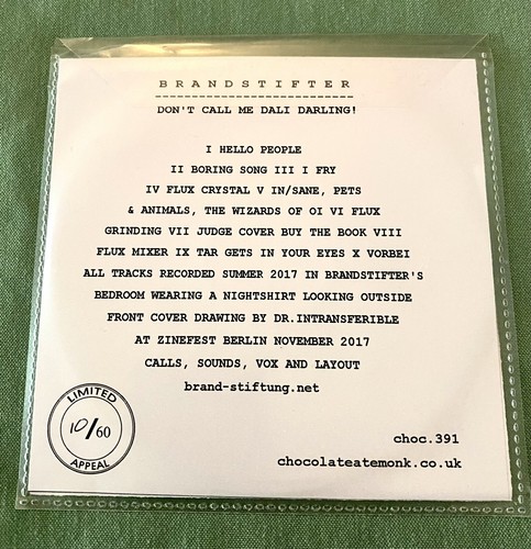 Brandstifter Rare Numérotée CD Ne Call Me Dali Darling | eBay