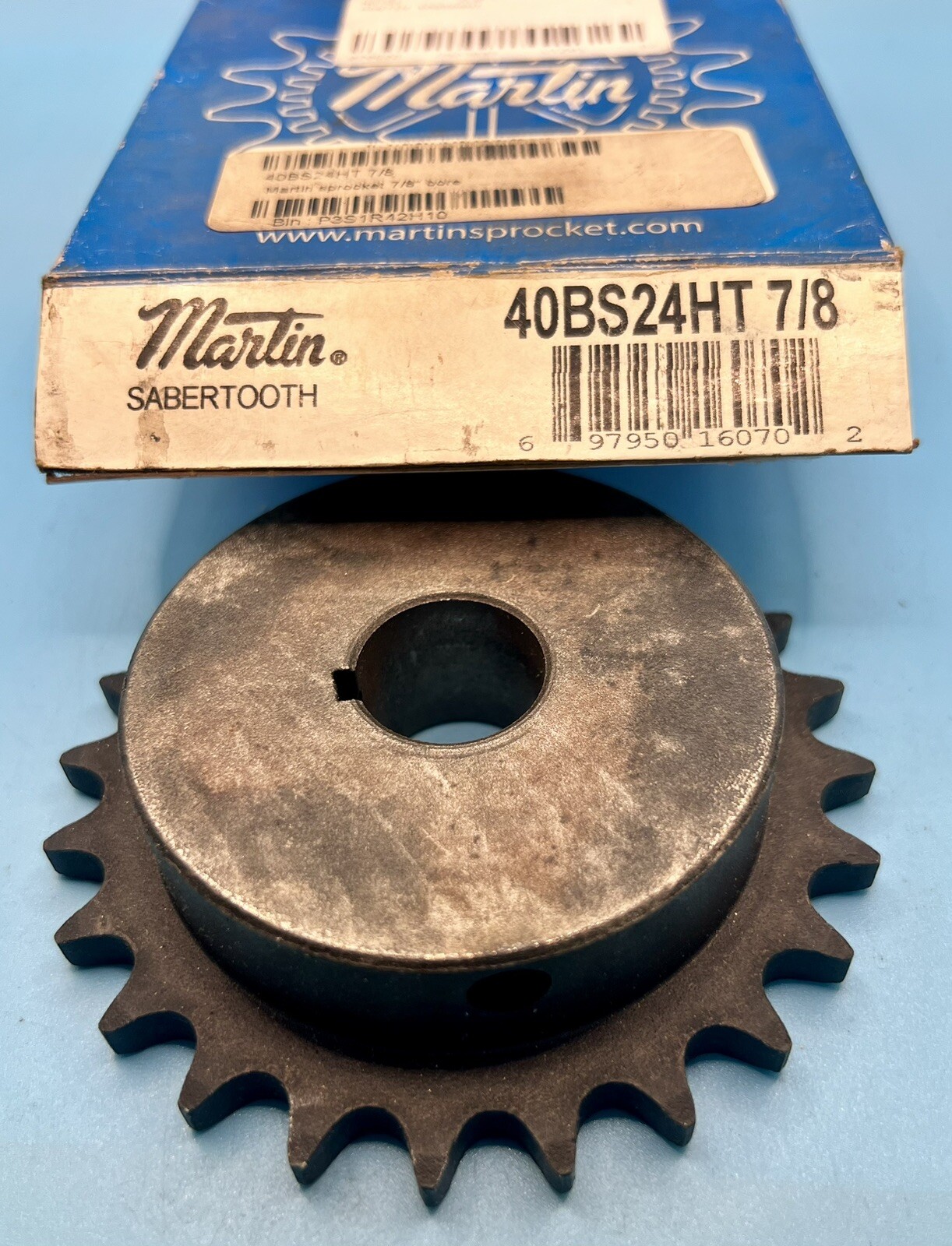 Martin 40BS24HT-1 Sprocket 24-Tooth 1" Keyed Bore for #40 Chain💥FREE ...