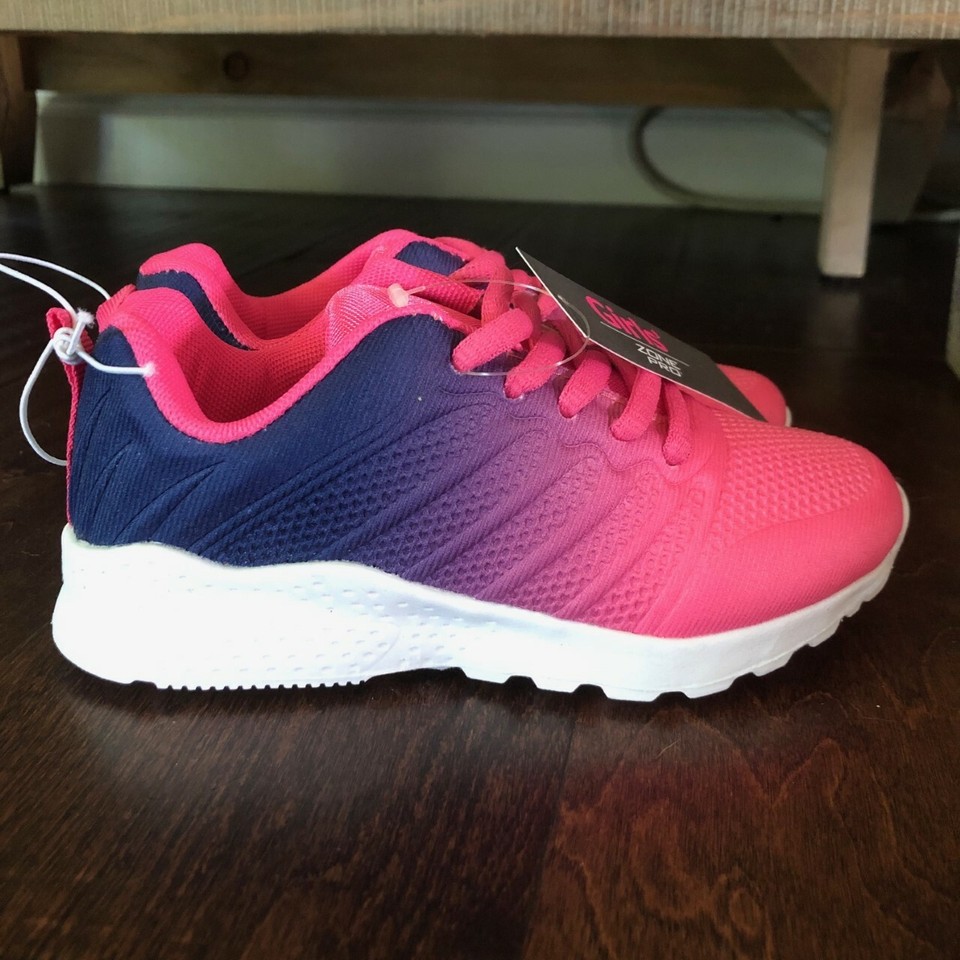NWT Girls ZONE PRO Athletic Shoes Lightweight Lace-Up Pink/Blue/Purple ...