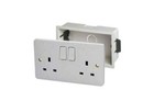 2 Gang Double 3- Pin Socket & Electrical Switch Socket Back Box SET ...