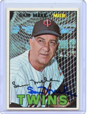 1967 TOPPS BASEBALL #418 SAM MELE AUTOGRAPH, MINNESOTA TWINS, 101818 | eBay