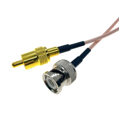 BNC Male to RCA Phono Male Connector Lot Coaxial RF Jumper Pigtail ...