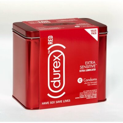 Durex (RED) Condom Extra Sensitive ultra Fine & Extra Lubricated ...