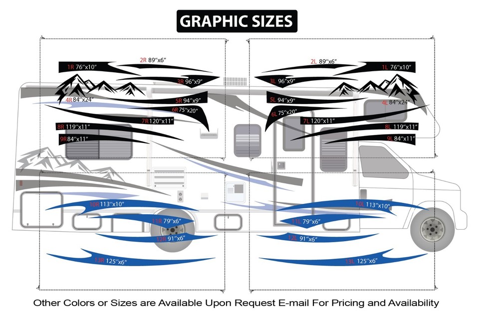 Class C Motor Home Decals Sticker Vinyl Caravan RV Trailer Mountain ...
