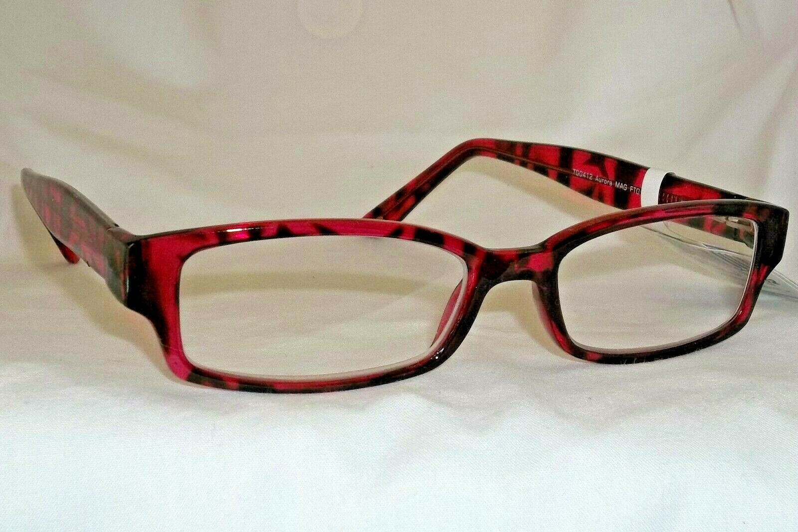 Foster Grant Aurora Reading Glasses Translucent Red Black Tortoise +1. ...