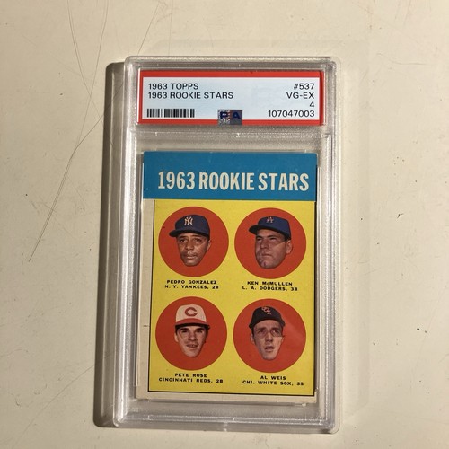 1963 Topps #537 Pete Rose RC PSA 4 VG-EX Vintage Cincinnati Reds Rookie ...