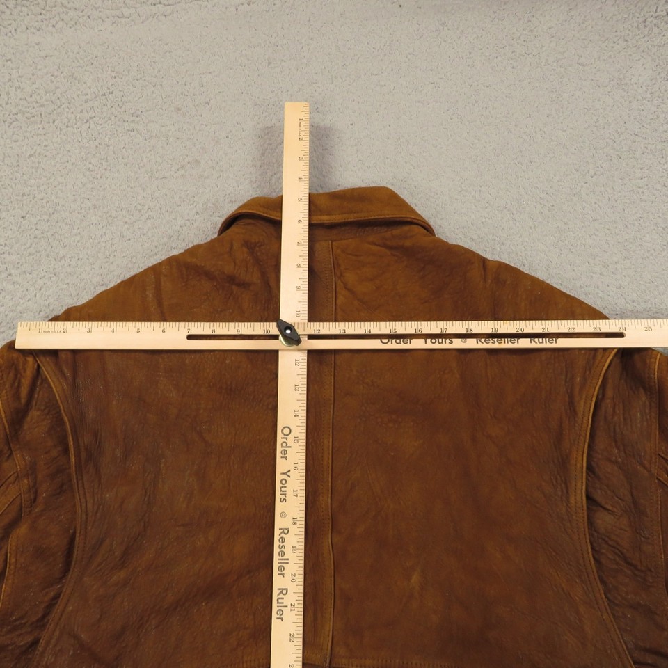 VTG Andrew Marc Jacket Men XL Brown Aviator Leather Bomber Heavy Lined ...