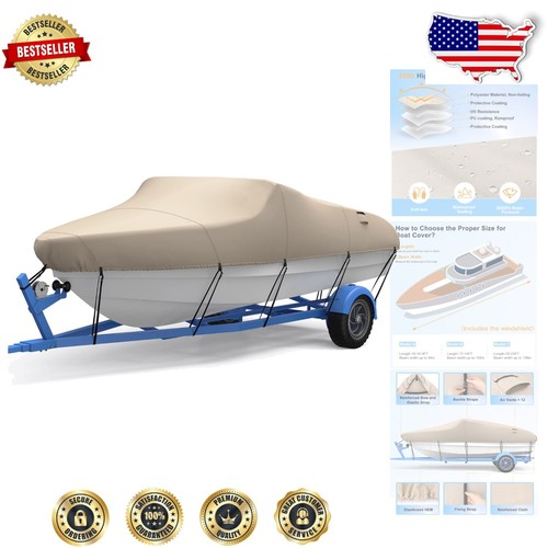 Adjustable Heavy Duty Boat Cover 17'-19' - Waterproof with Windproof ...