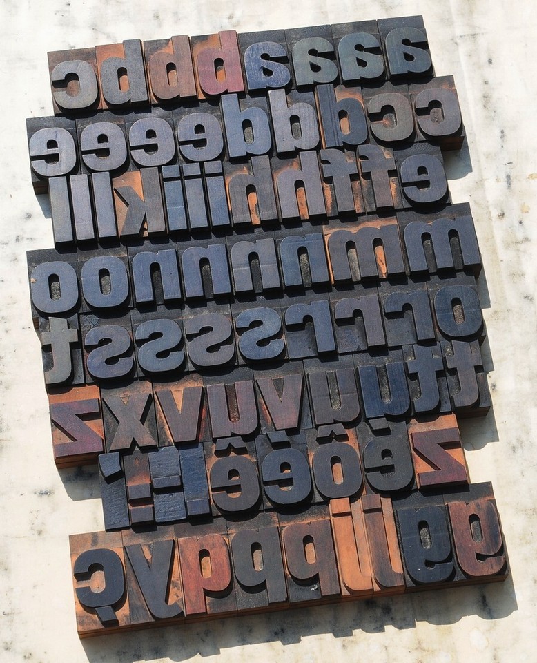a-z alphabet letterpress wooden printing blocks wood type Vintage print ...